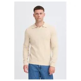 Kurzarmshirt Blend "BHBranko", Herren, Gr. XXL, crockery melange, Feinstrick, 60% Wolle, 40% Nylon, meliert, Basic, normal normal, V-Ausschnitt, Rippb&uuml;ndchen, Shirts, L&auml;ssiger Pullover mit Polo-Kragen