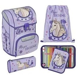 Schulranzen Scooli "Easy Start", Kinder, Gr. B/H/T: 29,5cm x 36,5cm x 29cm, magic horse, Polyester, Rucks&auml;cke