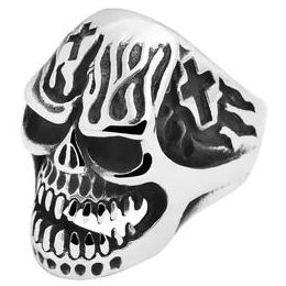 Adelia&acute;s Fingerring ADELIA ́S "Herren Ring Totenkopf aus Edelstahl" Gr. 74, silber, Fingerringe, Herren, 74, Edelstahl, Fingerring
