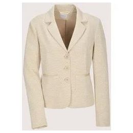 Madeleine Mode Jackenblazer MADELEINE "Jerseyblazer Kurzblazer mit Wabenmuster", Damen, Gr. 48, grau (kiesel, wollwei&szlig;), Obermaterial: 65% Polyester PES. 30% Viskose CV. 5% Elasthan EL., Modern, schmal, Blazer, Strukturjersey