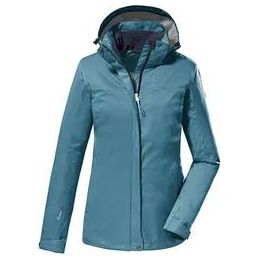 Funktionsjacke Killtec "KOS 133 KG WMN JCKT", Damen, Gr. 18, blau, Obermaterial: 100% Polyester;Futter: 100% Polyester, Jacken Funktionsjacke, wasserdichte Funktionsjacke in Kurzgr&ouml;&szlig;e: verk&uuml;rzte &Auml;rmel u Rumpf