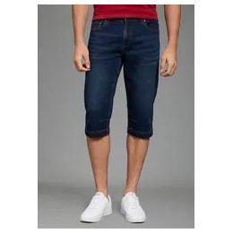 Jeansbermudas Bruno Banani, Herren, Gr. 34, L&auml;nge 32, dunkelblau, Denim/Jeans, Obermaterial: 98% Baumwolle, 2% Elasthan, unifarben, straight fit kniebedeckend, Jeans, Straight-Fit, normale Leibh&ouml;he, aus elastischem Denim-Material