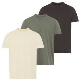 MAN'S WORLD T-Shirt MAN'S WORLD "neue Farben", Herren, Gr. 64 (3XL), gr&uuml;n, beige, anthrazit, Single Jersey, Obermaterial: 100% Baumwolle, unifarben, Basic, normal, Rundhals, normaler Saum, Shirts T-Shirt, Kurzarm, unifarben, Rundhals, aus Baumwolle, Topseller