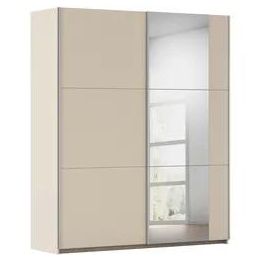 Schwebet&uuml;renschrank Rauch "Kleiderschrank Dreht&uuml;renschrank Schrank Garderobe KRONACH TOPSELLER", champagner, griffleisten alu, 1 spiegel, B:175cm H:210cm T:59cm, Holzwerkstoff, Schr&auml;nke, Schwebet&uuml;renschrank, optional ohne, mit 1 oder 2 Spiegel, viel Stauraum MADE IN GERMANY