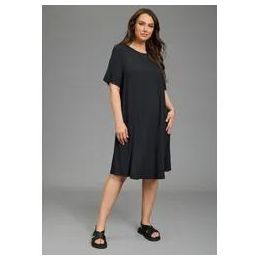Jerseykleid LAURA SCOTT CURVE, Damen, Gr. 44, N-Gr, schwarz, Single Jersey, Obermaterial: 95% Viskose, 5% Elasthan, unifarben, A-Linie knielang, Rundhals, Kleider Jerseykleid, aus Single Jersey, elastische Viskosemischung, knielange A-Linie