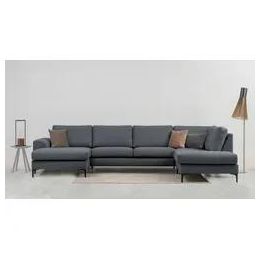 Wohnlandschaft OTTO HOME "Henry, U-Form, Breite 363 cm", dunkelgrau, B:363cm H:84cm T:235cm, 100% PES, Sofas, Wohnlandschaft, mit Metallbeinen, Wellenunterfederung, wasserabweisender Stoff