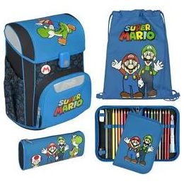 Schulranzen Scooli "Easy Start", Kinder, Gr. B/H/T: 29,5cm x 36,5cm x 29cm, super mario, Polyester, Rucks&auml;cke