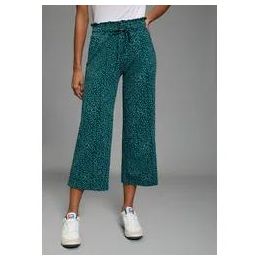 Culotte Kangaroos, Damen, Gr. 50, N-Gr, petrol alloverprint, Jersey, Obermaterial: 56% Baumwolle, 38% Viskose, 6% Elasthan, bequem wadenlang, Hosen Culotte, weite Jerseyhose, mit Eingrifftaschen, mit Bindeband am Bund