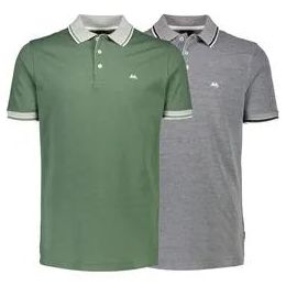 Poloshirt LINDBERGH "Poloshirt Relaxed Fit", Herren, Gr. XXL, navy, gr&uuml;n, Obermaterial: 100% Baumwolle, unifarben, l&auml;ssig geschnitten, Shirts