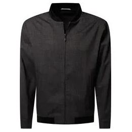 Blouson Pierre Cardin, Herren, Gr. 54, schwarzened pearl, Web, Obermaterial: 54% Schurwolle, 44% Polyester, 2% Elasthan, unifarben, bequem h&uuml;ftbedeckend, Rundhals, B&uuml;ndchen, Jacken Blouson, mit Wolle