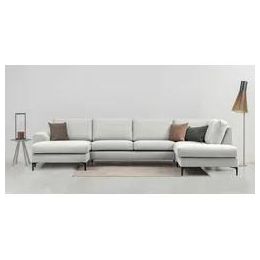 Wohnlandschaft OTTO HOME "Henry, U-Form, Breite 363 cm", cream, B:363cm H:84cm T:235cm, 100% PES, Sofas, Wohnlandschaft, mit Metallbeinen, Wellenunterfederung, wasserabweisender Stoff