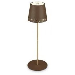 Briloner LEUCHTEN LED Tischleuchte "KIKI", braun, gold, 1, &Oslash; 12cm H: 38cm, 1 Stk., Leuchten, mit Akku, h&ouml;henverstellbar, RGB, USB-C, warmwei&szlig;, IP44, wei&szlig;, 38 cm, LED Tischleuchte