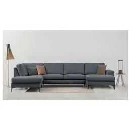Wohnlandschaft OTTO HOME "Henry, U-Form, Breite 363 cm", dunkelgrau, B:363cm H:84cm T:235cm, 100% PES, Sofas, Wohnlandschaft, mit Metallbeinen, Wellenunterfederung, wasserabweisender Stoff