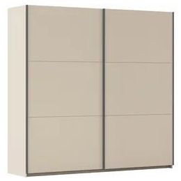 Schwebet&uuml;renschrank Rauch "Kleiderschrank Dreht&uuml;renschrank Schrank Garderobe KRONACH TOPSELLER", champagner, griffleisten grau, B:218cm H:210cm T:59cm, Holzwerkstoff, Schr&auml;nke, Schwebet&uuml;renschrank, optional ohne, mit 1 oder 2 Spiegel, viel Stauraum MADE IN GERMANY