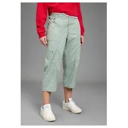 Caprihose Kangaroos, Damen, Gr. 48, N-Gr, salbei, Web, Obermaterial: 50% Baumwolle, 46% Polyamid, 4% Elasthan, bequem wadenlang, Hosen Caprihose, mit seitlich aufgesetzten Taschen