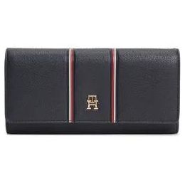Geldb&ouml;rse Tommy Hilfiger "TH ICON LRG FLAP WALLET CORP", Damen, dunkelblau, Lederimitat, unifarben, Basic, Kleinlederwaren, Unisex Geldbeutel, Portemonnaie mit TH-Schmucklogo