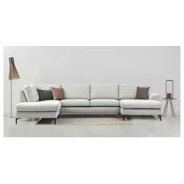 Wohnlandschaft OTTO HOME "Henry, U-Form, Breite 363 cm", cream, B:363cm H:84cm T:235cm, 100% PES, Sofas, Wohnlandschaft, mit Metallbeinen, Wellenunterfederung, wasserabweisender Stoff