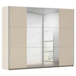 Schwebet&uuml;renschrank Rauch "Kleiderschrank Dreht&uuml;renschrank Schrank Garderobe KRONACH TOPSELLER", champagner, griffleisten alu, 2 spiegel, B:261cm H:210cm T:59cm, Holzwerkstoff, Schr&auml;nke, Schwebet&uuml;renschrank, optional ohne, mit 1 oder 2 Spiegel, viel Stauraum MADE IN GERMANY