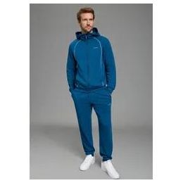 Jogginganzug Eastwind, Damen, Gr. 56/58 (XL), blau, angeraute Sweatware, Obermaterial: 60% Baumwolle, 40% Polyester. Kapuzenfutter: 60% Baumwolle, 40% Polyester, unifarben, bequem, Sportanz&uuml;ge Jogginganzug