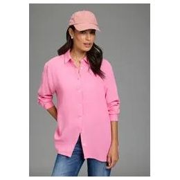 Longbluse Laura Scott, Damen, Gr. 42, pink, Web, Obermaterial: 100% Baumwolle, unifarben, Basic, l&auml;ssig geschnitten, verstellbar, Blusen Longbluse, in Musselin-Qualit&auml;t