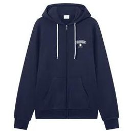 Kapuzensweatshirt Champion "Graphic Terry Full Zip Hoodie Sweatshirt", Damen, Gr. L, nny, Obermaterial: 55% Baumwolle, 45% Polyester, Sweatshirts, sportlicher Schnitt, f&uuml;r sportliche Aktivit&auml;ten, mit Rei&szlig;verschluss