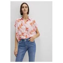 Kurzarmbluse Mavi "SHORT SLEEVE SHIRT", Damen, Gr. XS, water leaf print, 100% Viskose, Jacquardmuster, loose fit normal, eng 1-Knopf-Manschette, Blusen, Bluse Kurzarm