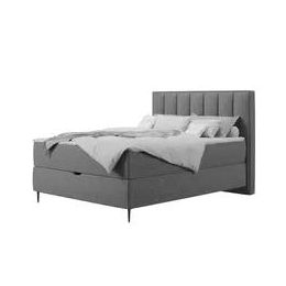 Boxbett Home Affaire "Rita inkl. Bettkasten, erh&auml;ltlich in den Breiten 160cm und 180cm", grau, B:165cm L:211cm, Holzwerkstoff, Massivholz, Komplettbetten, Boxspringbett, mit Taschen-Federkernmatratze, Komfortliegeh&ouml;he von 61cm