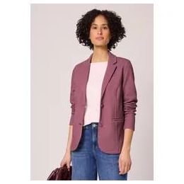 Kurzblazer Street One, Damen, Gr. 34, schwarz clouded blush, Web, 53% Polyester, 45% Baumwolle, 2% Elasthan, unifarben, normal normal, V-Ausschnitt, abgesteppt, Blazer Kurzblazer, mit Struktur