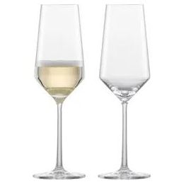 Schott Zwiesel Champagnerglas ZWIESEL GLAS "Champagnergl&auml;ser Pure 297 ml 2er Set transparent", bunt (transparent), 2 tlg., Glas, Trinkgef&auml;&szlig;e