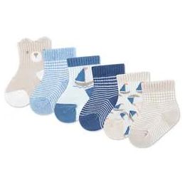 Socken HUGGIES BABYWEAR "HGHB 6PK SOCK", Damen, Gr. 3 (12), huggies ballad blau, Baumwollmischung, Intarsienmuster, Socken Socken, mit Motiven