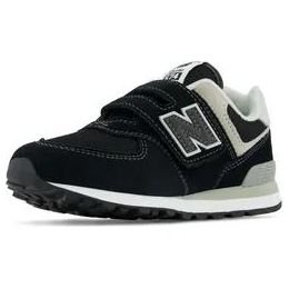 Sneaker New Balance "574", M&auml;dchen, Gr. 33, schwarz, Leder, Synthetik, Textil, Schuhe Sneaker, mit Klettverschluss