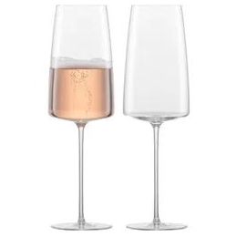 Schott Zwiesel Sektglas ZWIESEL GLAS "Sektgl&auml;ser Simplify 407 ml 2er Set transparent", bunt (transparent), 2 tlg., Glas, Trinkgef&auml;&szlig;e
