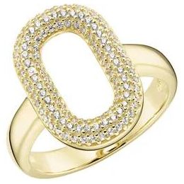 Fingerring "mit wei&szlig;en Zirkonia, Silber 925" Gr. 58, gold, Giorgio Martello MILANO, Fingerringe, Damen, 58, Silber 925 (Sterlingsilber), Fingerring