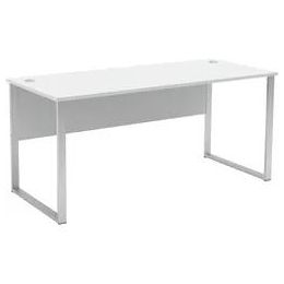 Schreibtisch Innostyle "Schreibtisch Santorin, 170/77/73 cm ( B/H/T)", wei&szlig;, silber matt, wei&szlig;, B:170cm H:77cm T:73cm, Tische, Schreibtisch, Tischplatten: kratzfest und wasserfest