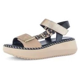 Plateausandaletten Gabor "Plateau Sandale", Damen, Gr. 42, beige, Schuhe