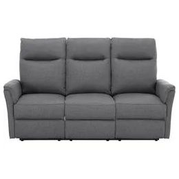 3-Sitzer Home Affaire "FINNARA, 3-Sitzer,elelektrische Relaxfunktion in 2 Sitzen, USB A/C", anthrazit, B:180cm H:103cm T:88cm, 100% POLYESTER, Sofas, Liegefunktion 105-135, Federkern
