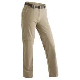 Outdoorhose Maier Sports "Nata 2", Damen, Gr. 17, Kurzgr&ouml;&szlig;en, beige (dunkelbeige), 90% Polyamid, 10% Elasthan, Hosen Outdoorhose, Damen Zip-Off Wanderhose, atmungsaktive Trekkinghose, Regular Fit