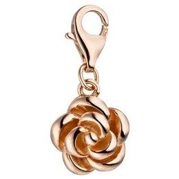 Charm-Einh&auml;nger Jobo "Charm Blume Rose", ros&eacute;goldfarben, Charms, Damen, Silber 925 (Sterlingsilber), 925 Silber ros&eacute;gold vergoldet