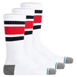 Kurzsocken Stance "Socken Boyd ST 3er Pack", Herren, Gr. 38-42, bunt (wei&szlig;, rot, dunkelblau), Obermaterial: 70% Baumwolle CO. 19% Polyester PES. 9% Nylon NY. 2% Elasthan EL., Socken