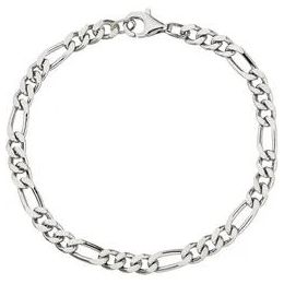 Silberarmband Jobo "Herrenarmband Figaroarmband 5,3 mm", silber 925, Armb&auml;nder, Herren, 21cm, Silber 925 (Sterlingsilber), Silberarmband, 925 Silber diamantiert 21 cm