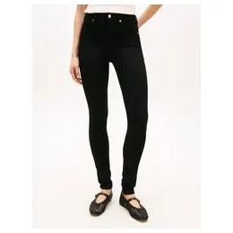 Skinny-fit-Jeans Tommy Hilfiger "DNM BLACK COMO SKINNY RW", Damen, Gr. 28, L&auml;nge 28, schwarz, Denim/Jeans, Obermaterial: 82% Baumwolle, 16% Polyester, 2% Elasthan, unifarben, regular fit, Jeans