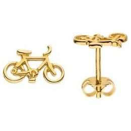 Paar Ohrstecker Jobo "Kleine Ohrringe Fahrrad Rennrad 9 mm", gelbgold 333, Ohrringe, Damen, Gelbgold 333, 8 Karat 333 Gold