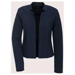 Madeleine Mode Jackenblazer MADELEINE "Kurzblazer Moderner Jerseyblazer in Melange-Optik", Damen, Gr. 44, blau (marine), Obermaterial: 83% Polyester PES. 14% Viskose CV. 3% Elasthan EL., Modern, Blazer, Struktur-Jersey