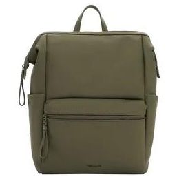 Rucksack Tamaris "Rucksack TAS Kelda", Damen, Gr. B/H/T: 32cm x 41cm x 12cm, gr&uuml;n (khaki 910), Obermaterial: 60% Polyurethan PU. 40% Polyester PES., Rucks&auml;cke Rucksack