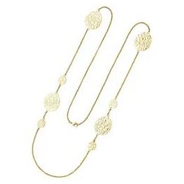 Collier Jobo "Statement Kette mit Zwischenelementen", goldfarben, Halsketten, Herren, Edelstahl, L: 90, Collier, Edelstahl 90 cm