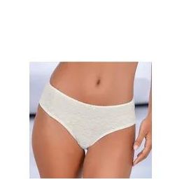 Panty Lascana "Elisa", Damen, Gr. 40/42, beige (creme), Spitze, Obermaterial: 78% Polyamid, 22% Elasthan, Unterhosen Panty, aus zarter, blumiger Spitze