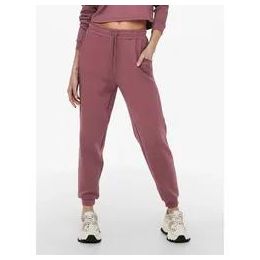 Sweathose Only Play "ONPLOUNGE HW SWEAT PNT - NOOS", Damen, Gr. XL, N-Gr, rose braun, Sweatware, Obermaterial: 80% Polyester, 15% Viskose, 5% Elasthan, unifarben, regular fit kn&ouml;chellang, Hosen Sweathose, mit Kordelzug