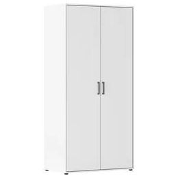 Kleiderschrank Rauch "VOYAGER Garderobe W&auml;scheschrank TOPSELLER Schlafzimmer", alpinwei&szlig;, griffe graumetallic, B:93cm H:194cm T:53cm, Holzwerkstoff, Schr&auml;nke, Kleiderschrank, mit 2 modernen Griffvarianten, viel Stauraum MADE IN GERMANY