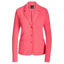 Jackenblazer GOLDNER "Kurzgr&ouml;&szlig;e Viskoseblazer mit Reverskragen", Damen, Gr. 19, rot (koralle), Obermaterial: 67% Viskose CV. 27% Polyester PES. 6% Elasthan EL., Blazer, stretchbequeme Jerseyqualit&auml;t