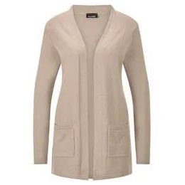 Strickjacke GOLDNER "Elegante Strickjacke mit Kaschmir", Herren, Gr. 50, beige, Obermaterial: 95% Baumwolle CO. 5% Kaschmir WS., gerade, V-Ausschnitt, Strickjacken Strickjacke, mit Kaschmieranteil